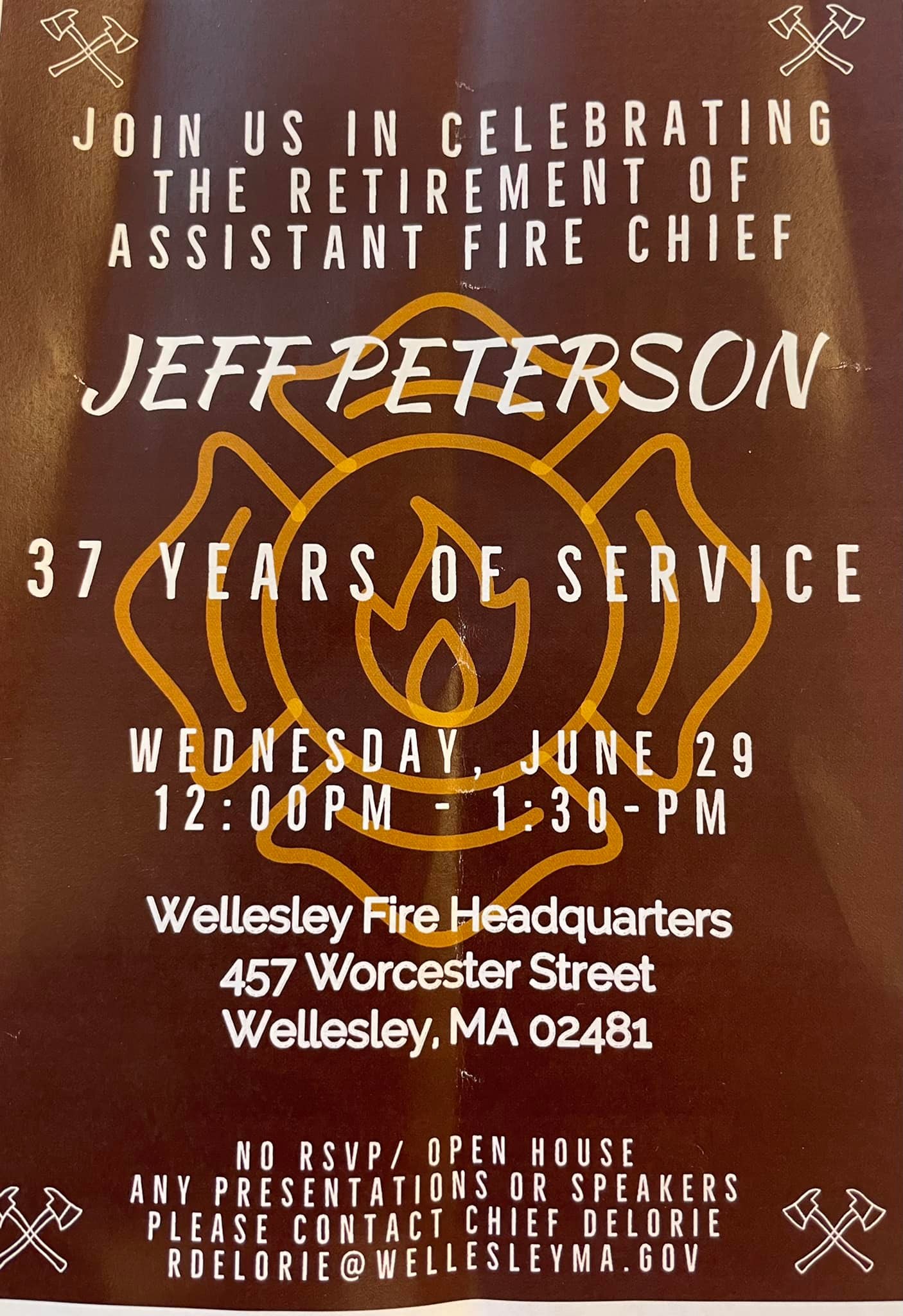 All are welcome to hot party to celebrate Wellesley Fire Dept ...